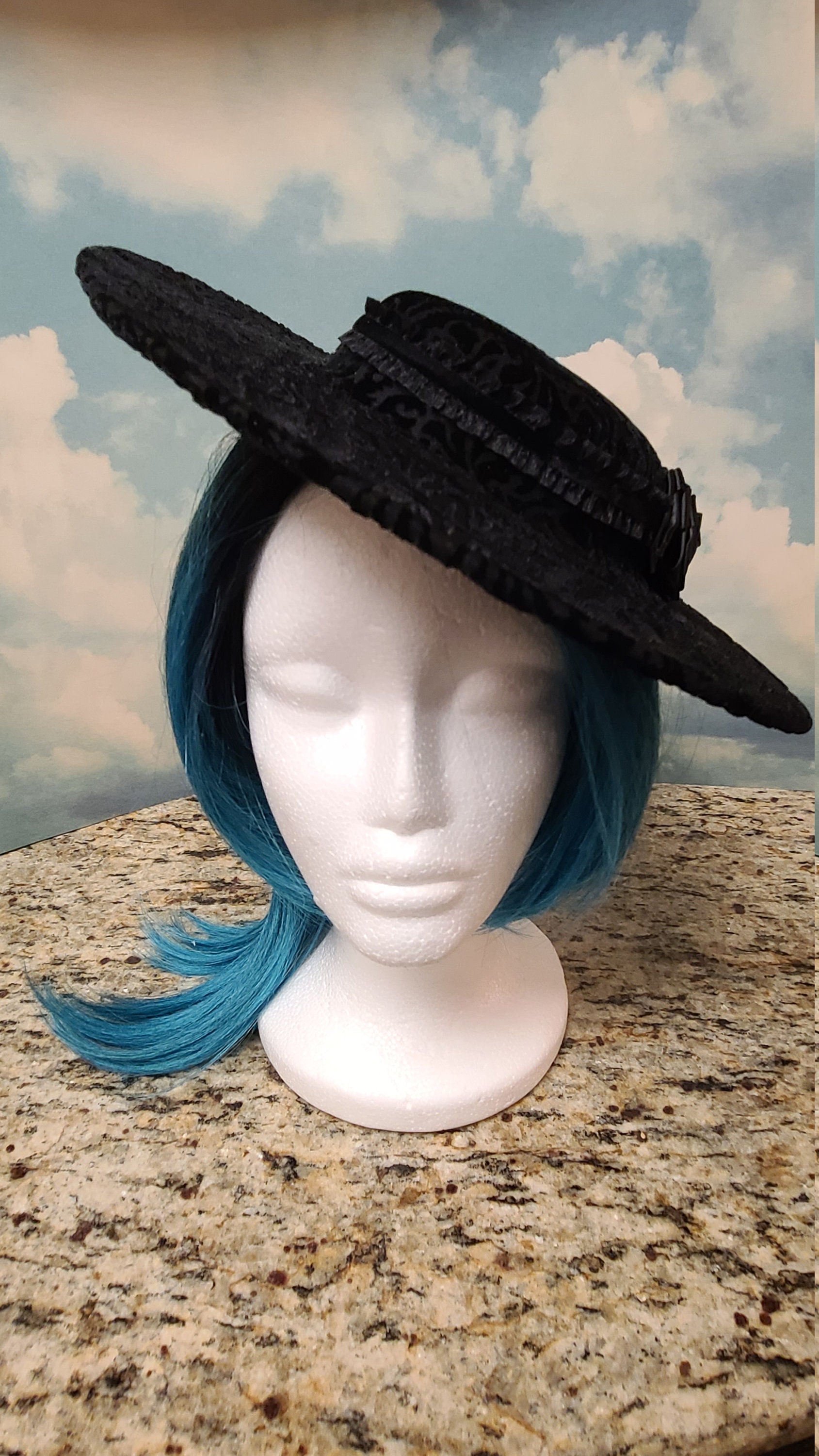 Black Velvet Gothic Hat, Kentucky Derby, Velvet Top Hat, Costume Hat ...