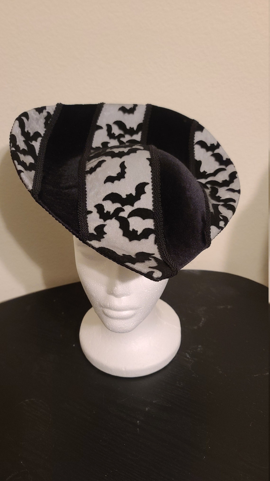 Bat Lace Stripe Hat, Formal Hat, Costume Hat, Halloween Hat, Costume ...