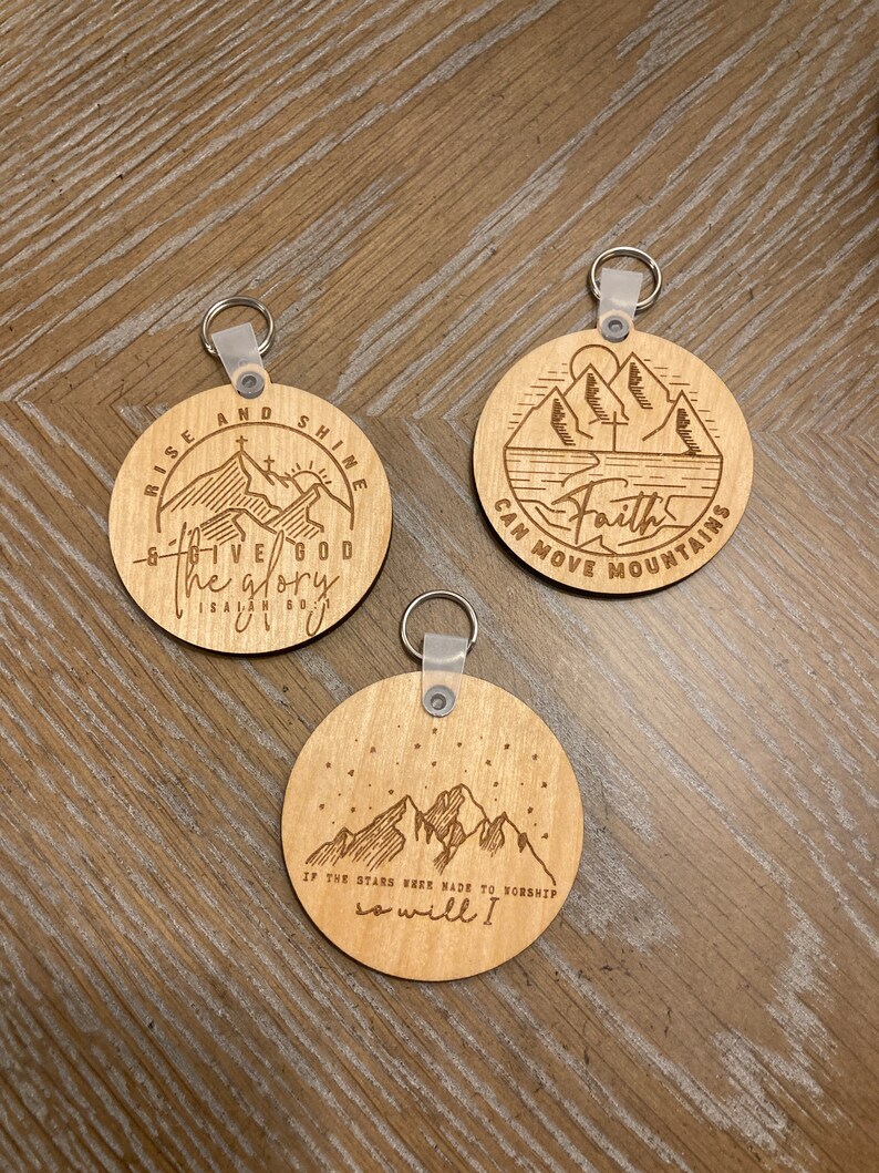 Bible Verses Laser-engraved Wood Christian Keychain - Etsy
