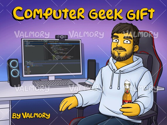 Cartoon Computer Geek