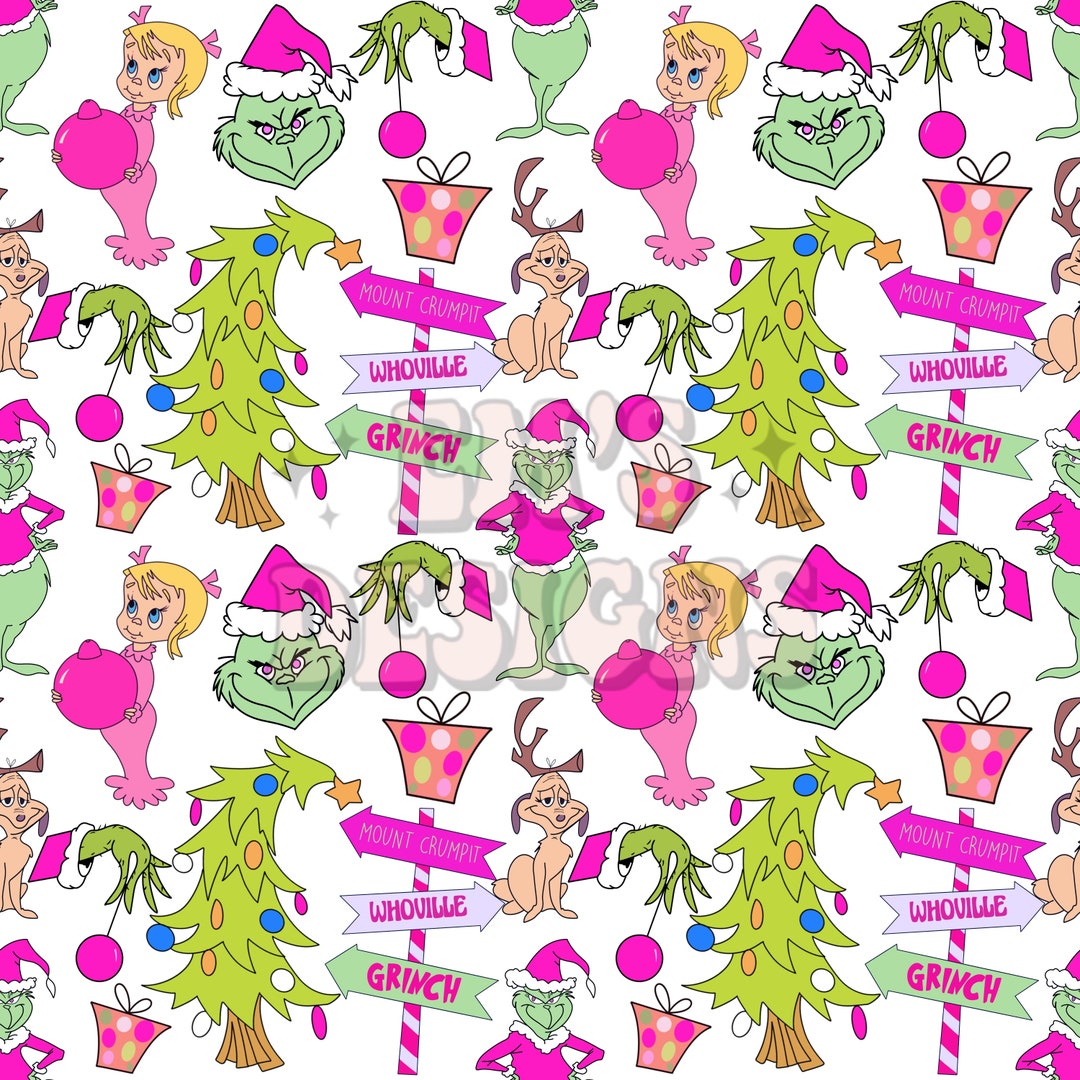 Pink Grinch Inspired Seamless File - Etsy