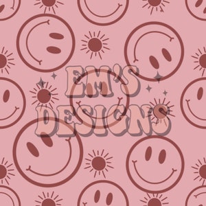 Boho Pink Smiley - Etsy