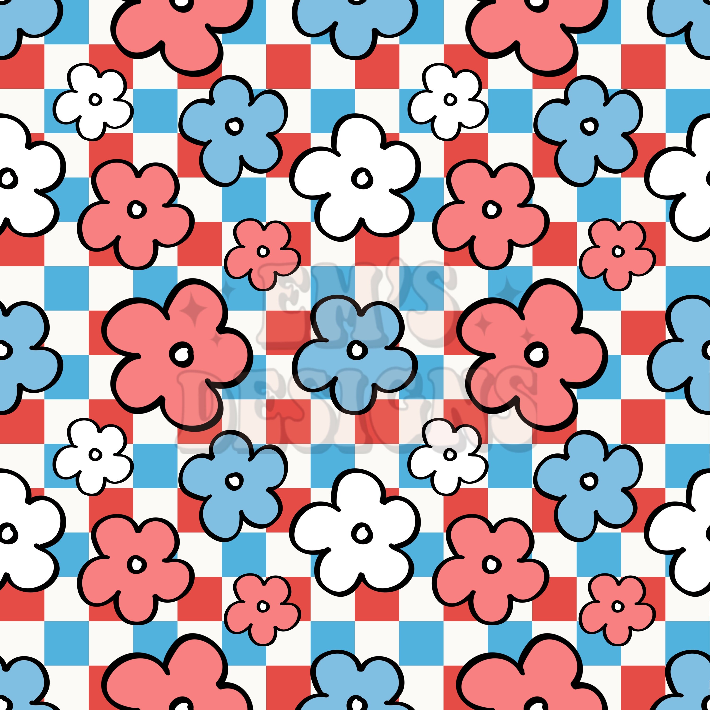 Red White and Blue Checkered Seamless File - Etsy