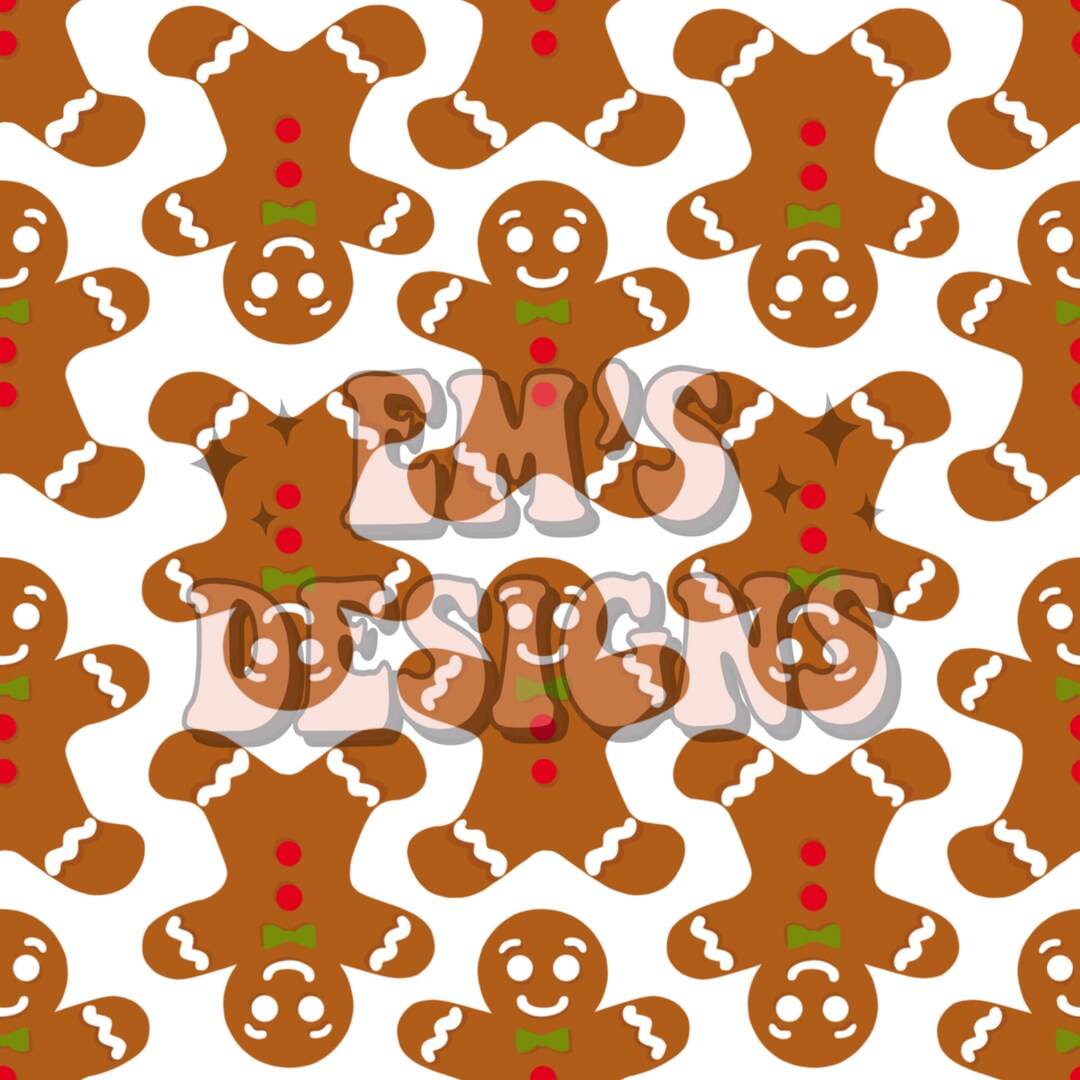 Gingerbread Man Seamless File - Etsy