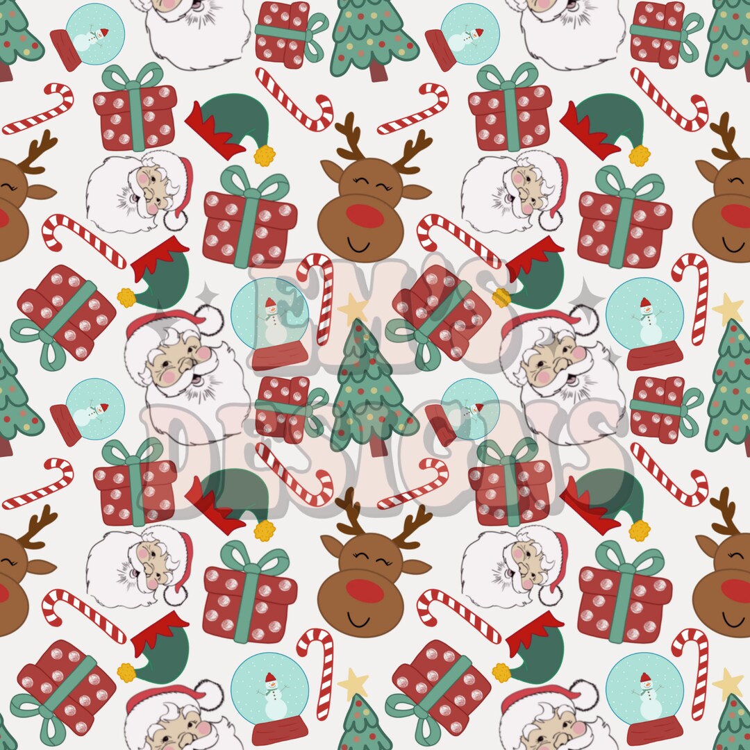 All Christmas Seamless File - Etsy