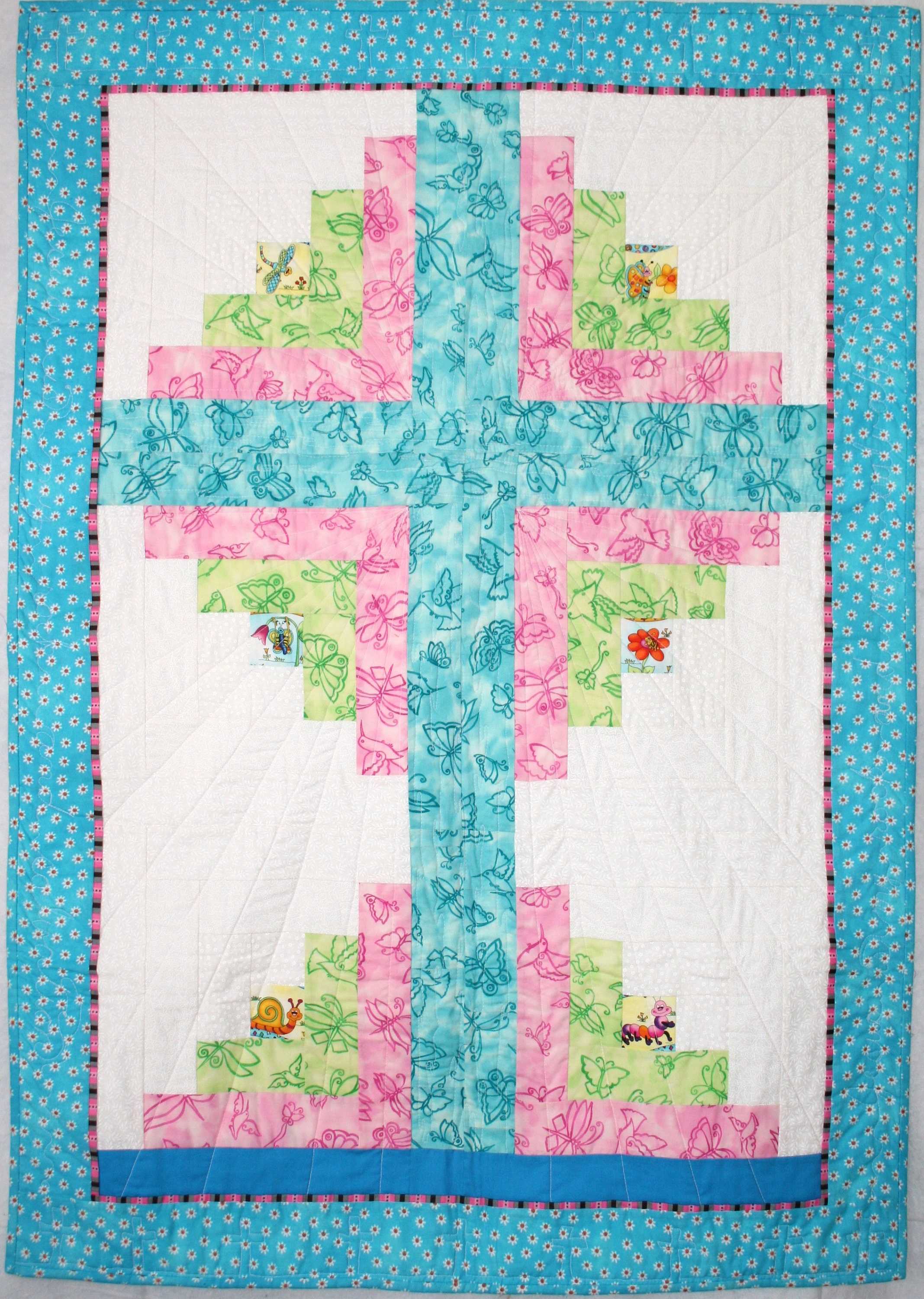 PDF Log Cabin Cross, 6 Sizes, 3 Options, PDF119 - Etsy
