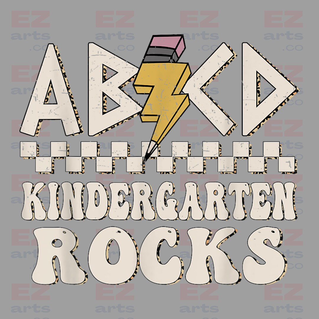 ABCD Kindergarten Rocks Png First Day of Kindergarten Png - Etsy