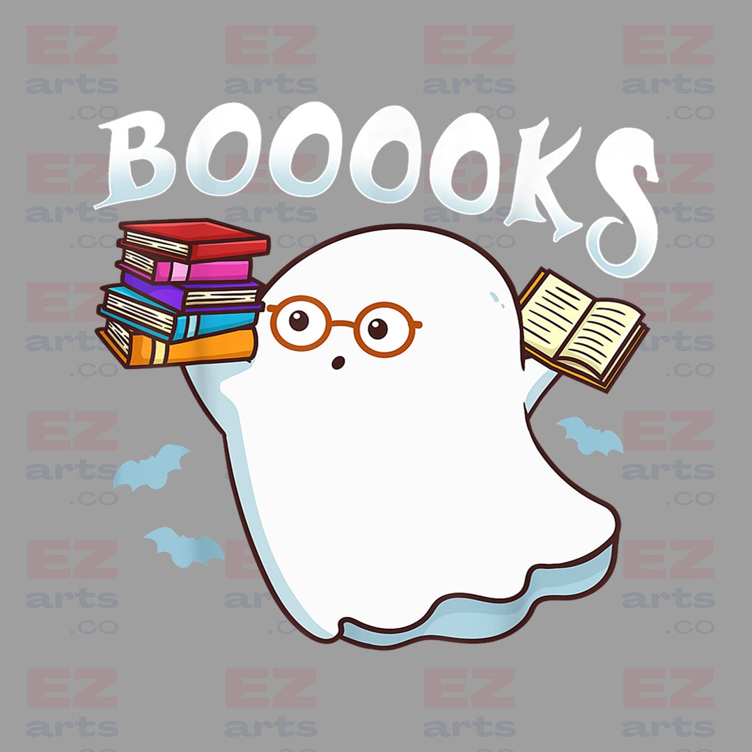 Ghost Pun Booooks Png Halloween Teacher Librarian Books - Etsy