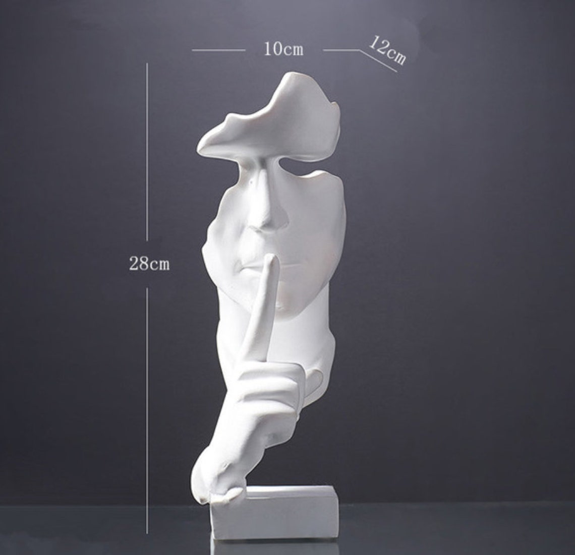 Contemporary Silence Statue Black Gold White Large - Etsy UK