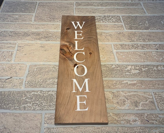 Small Rustic Vertical Welcome Sign | Etsy