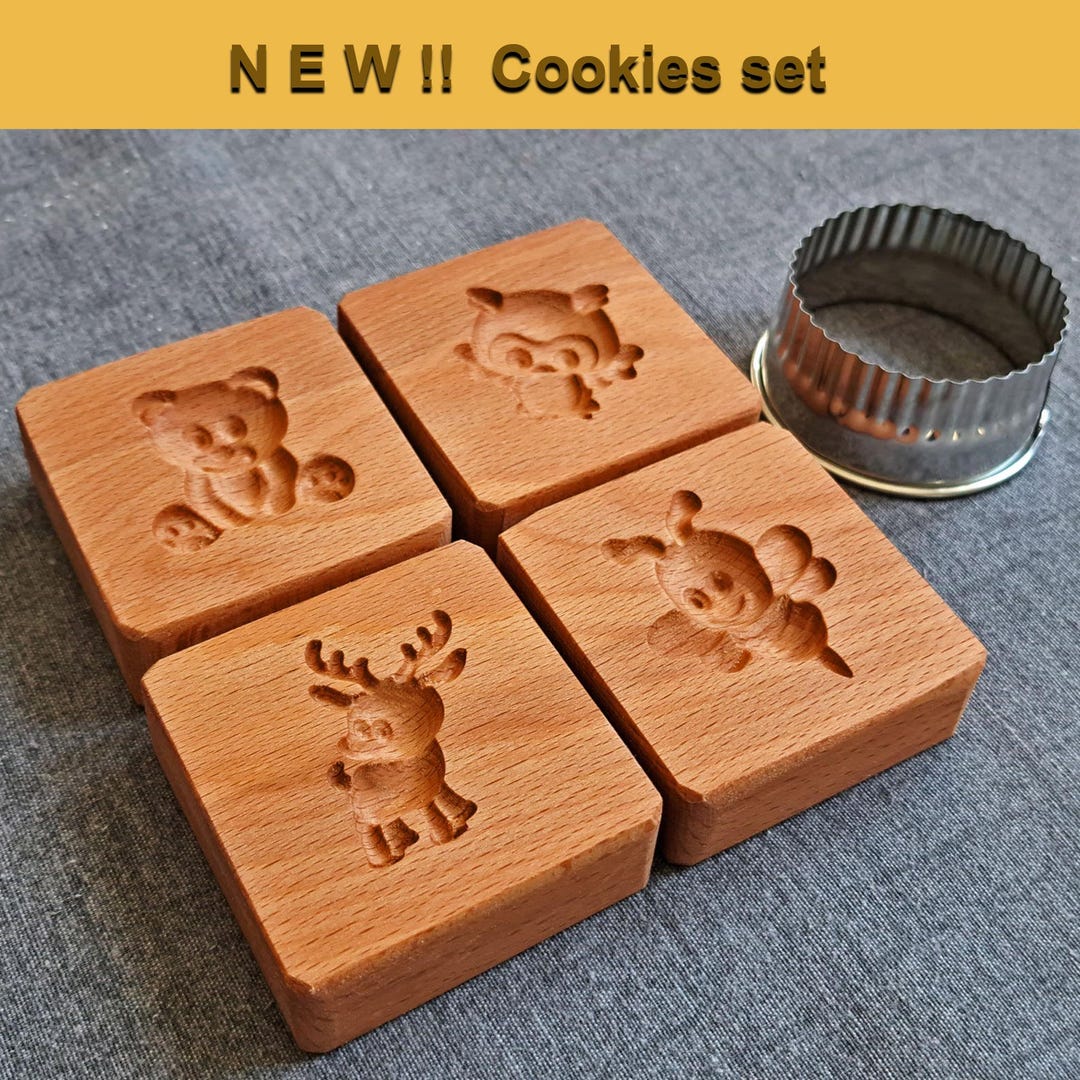 NEW! SET Cookie Molds. "woodland". Beech Tree and Oil for Food Use. - Etsy