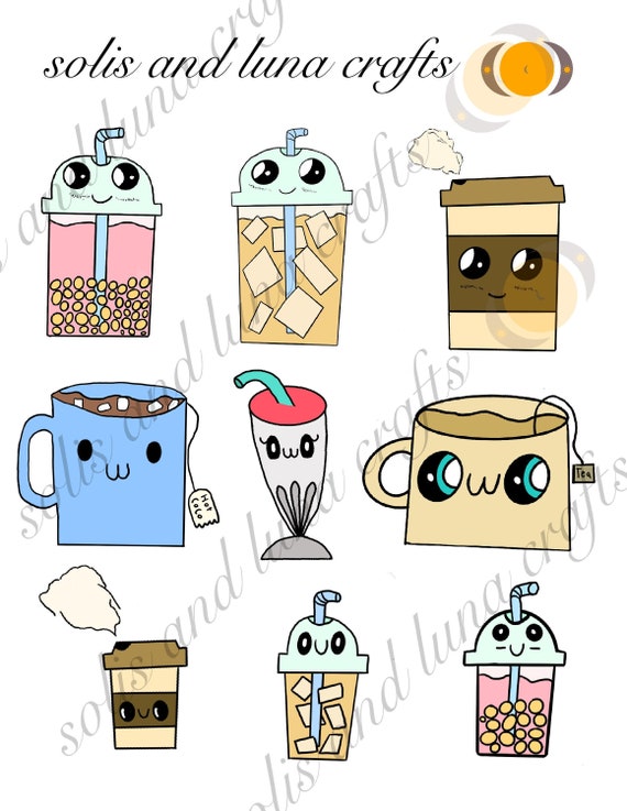Digital Hand Drawn Art Stickers Images Clipart Collection of - Etsy