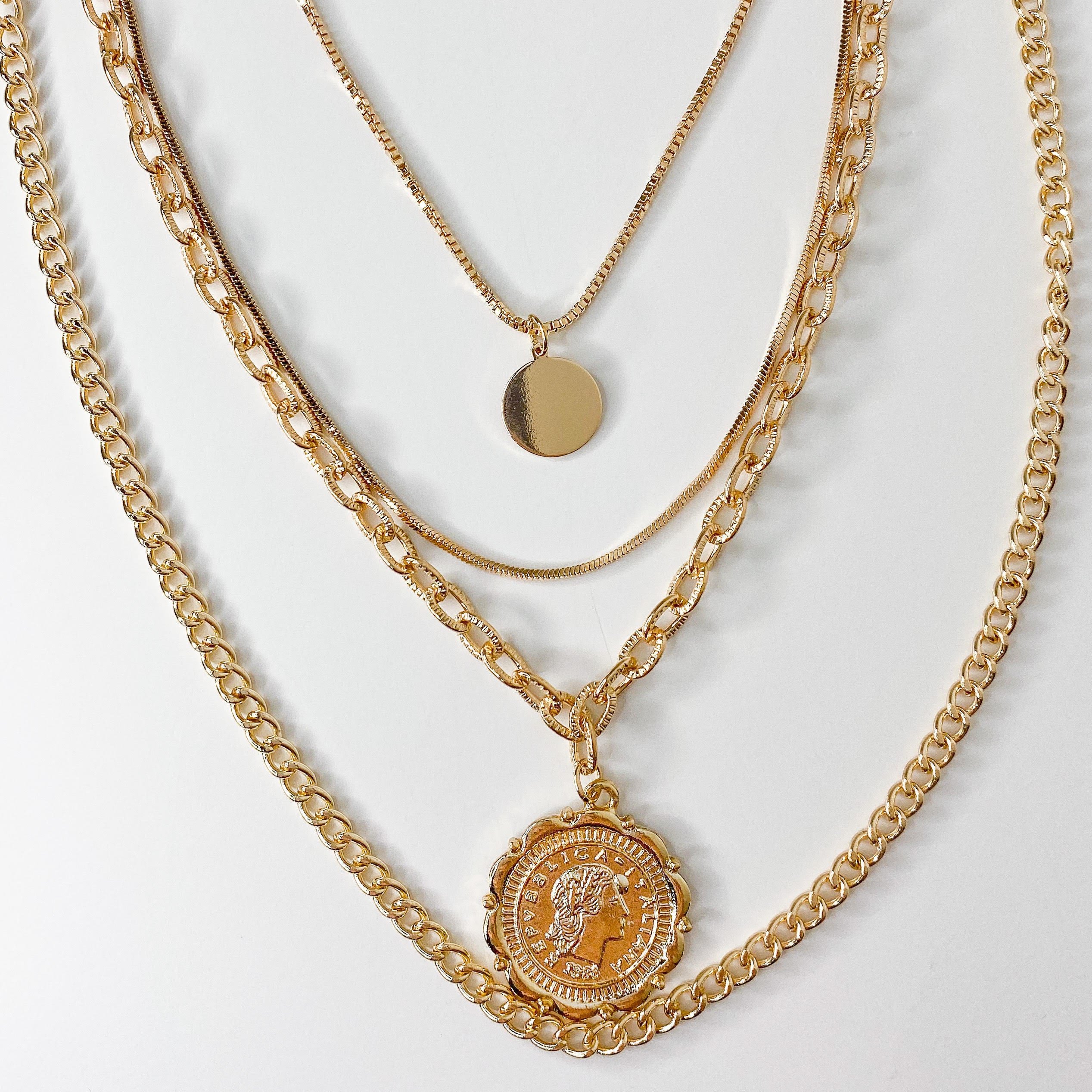 Chain Necklace With Coins Greek Style 5 - Etsy UK