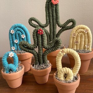 Macrame Cactus, Macrame Cacti, Macrame Succulent, Cactus Decor ...
