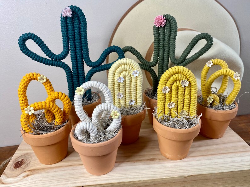 Macrame Cactus, Macrame Cacti, Macrame Succulent, Cactus Decor ...