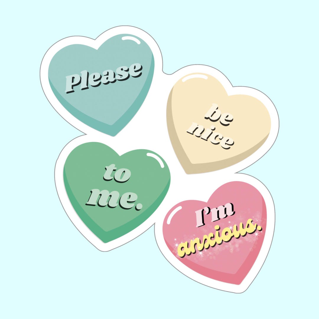Please Be Nice to Me, I'm Anxious Sticker | Anxiety Sticker | Aesthetic ...