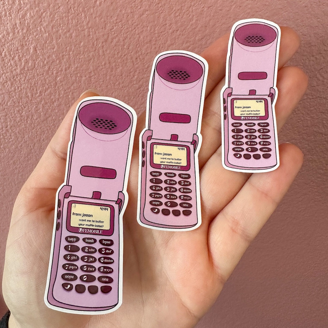 Mean Girls Inspired Pink Flip Phone Sticker - Pink Aesthetic Sticker ...