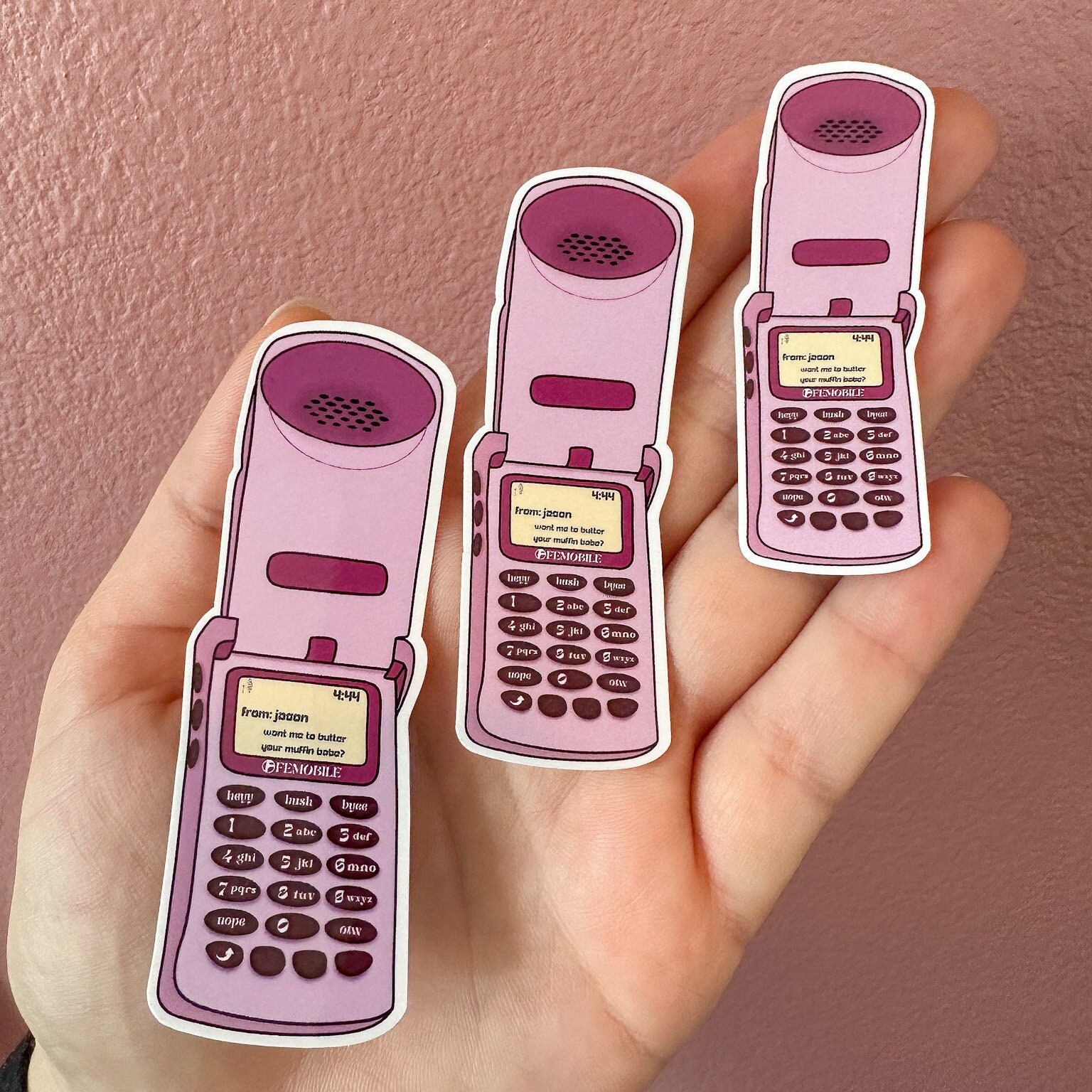 Mean Girls Inspired Pink Flip Phone Sticker - Pink Aesthetic Sticker ...
