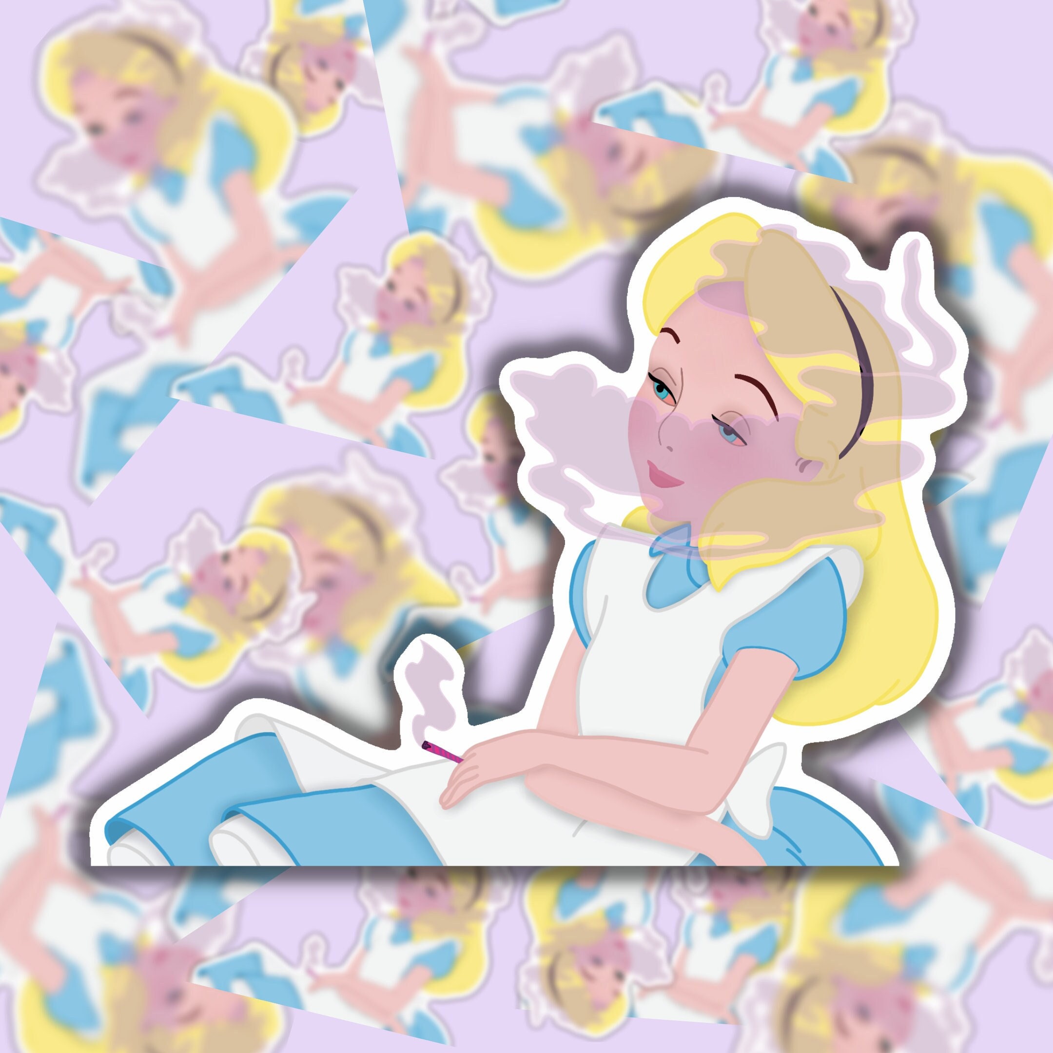 Baked Alice Sticker Stoner Cartoon Sticker Alice in - Etsy