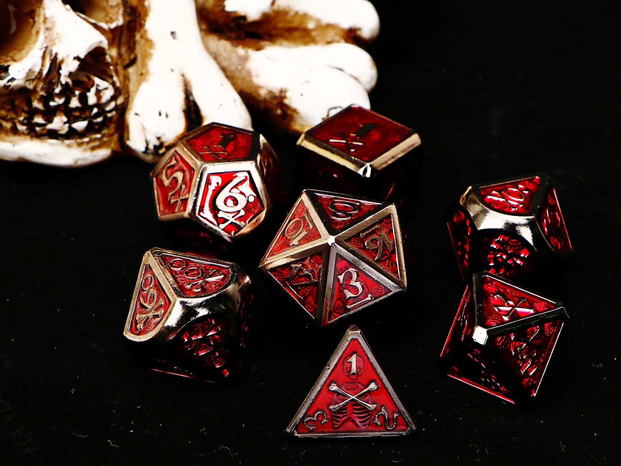 Set of rpg skull dnd dice dungeons and dragons dice dnd set | Etsy