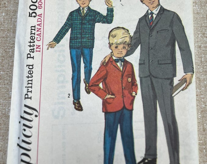 Simplicity 5657 Boy's Jacket and Pants Vintage Size 4 Chest 23 UNCUT FF ...