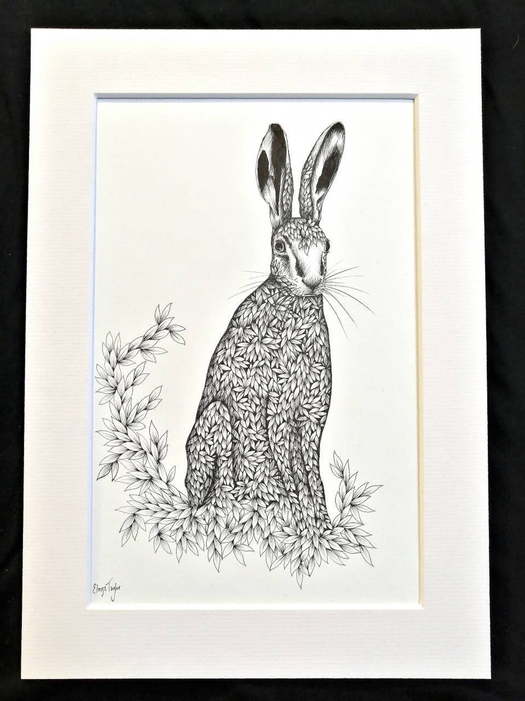 Original Drawing in Ink of a Stylised Hare,a Unique Signed Piece - Etsy