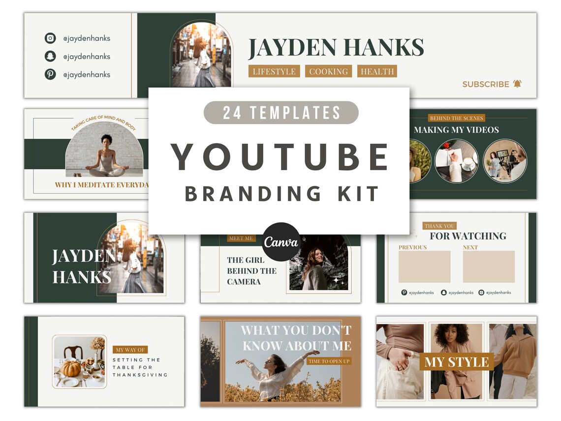 Youtube Branding Kit Youtube Banners Youtube Thumbnails - Etsy