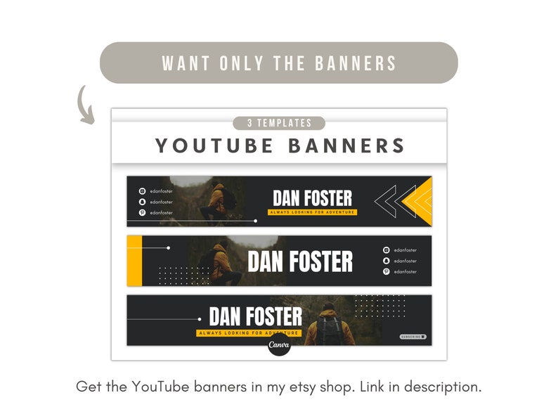 Youtube Branding Kit, Youtube Banners, Youtube Thumbnails, Youtube ...