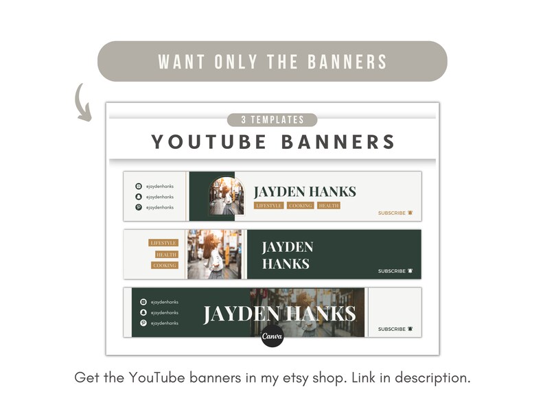 Youtube Branding Kit Youtube Banners Youtube Thumbnails - Etsy