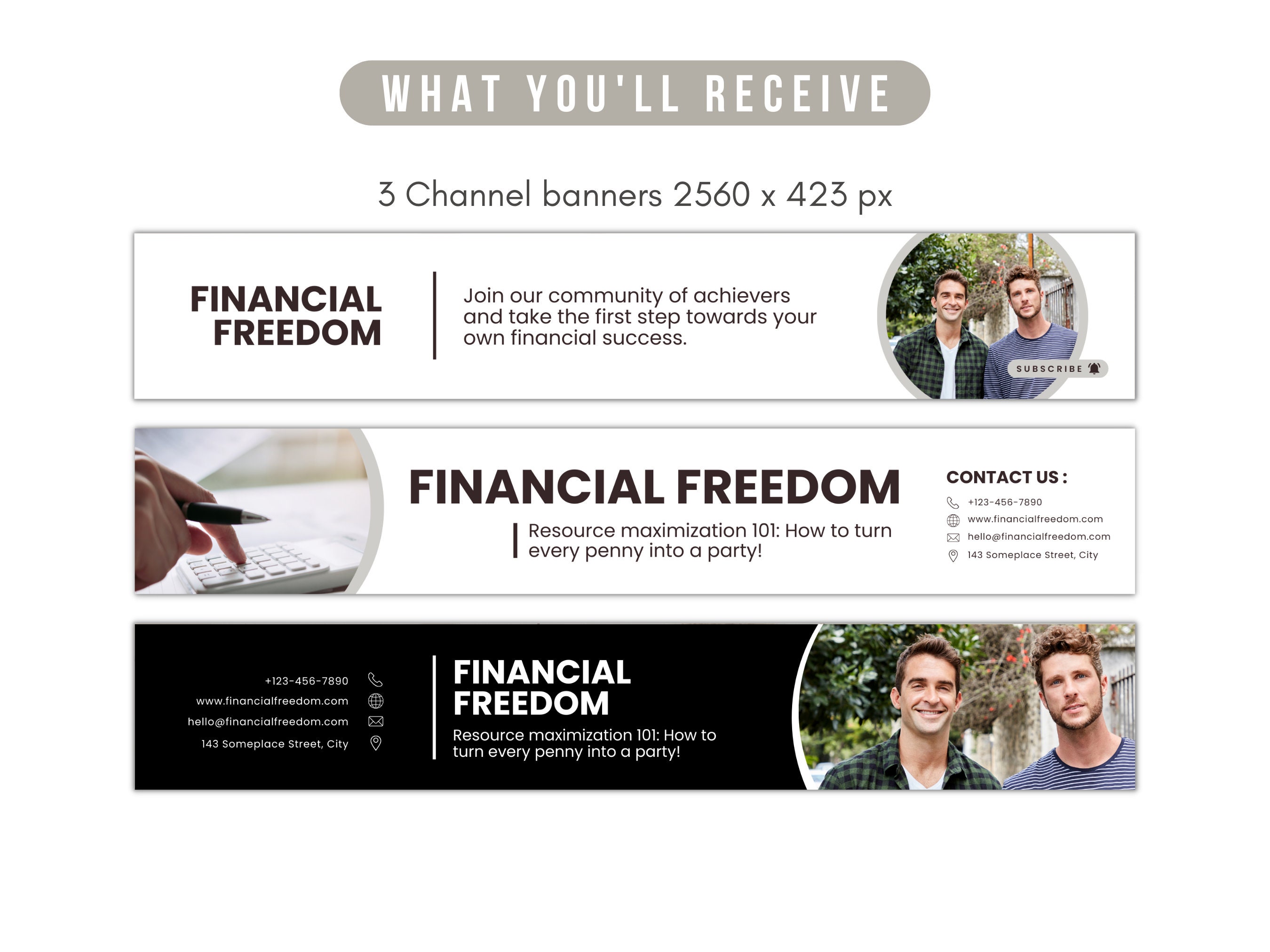 Youtube Banner for Men, Youtube Banner Template, Youtube Branding ...