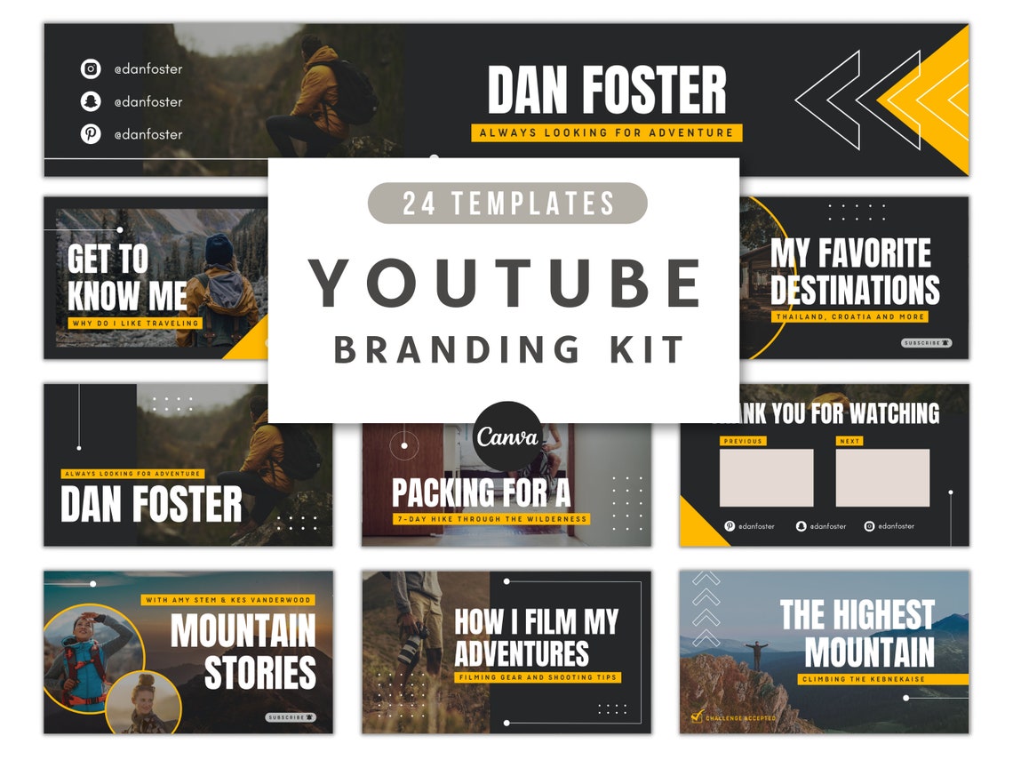 Youtube Branding Kit, Youtube Banners, Youtube Thumbnails, Youtube ...
