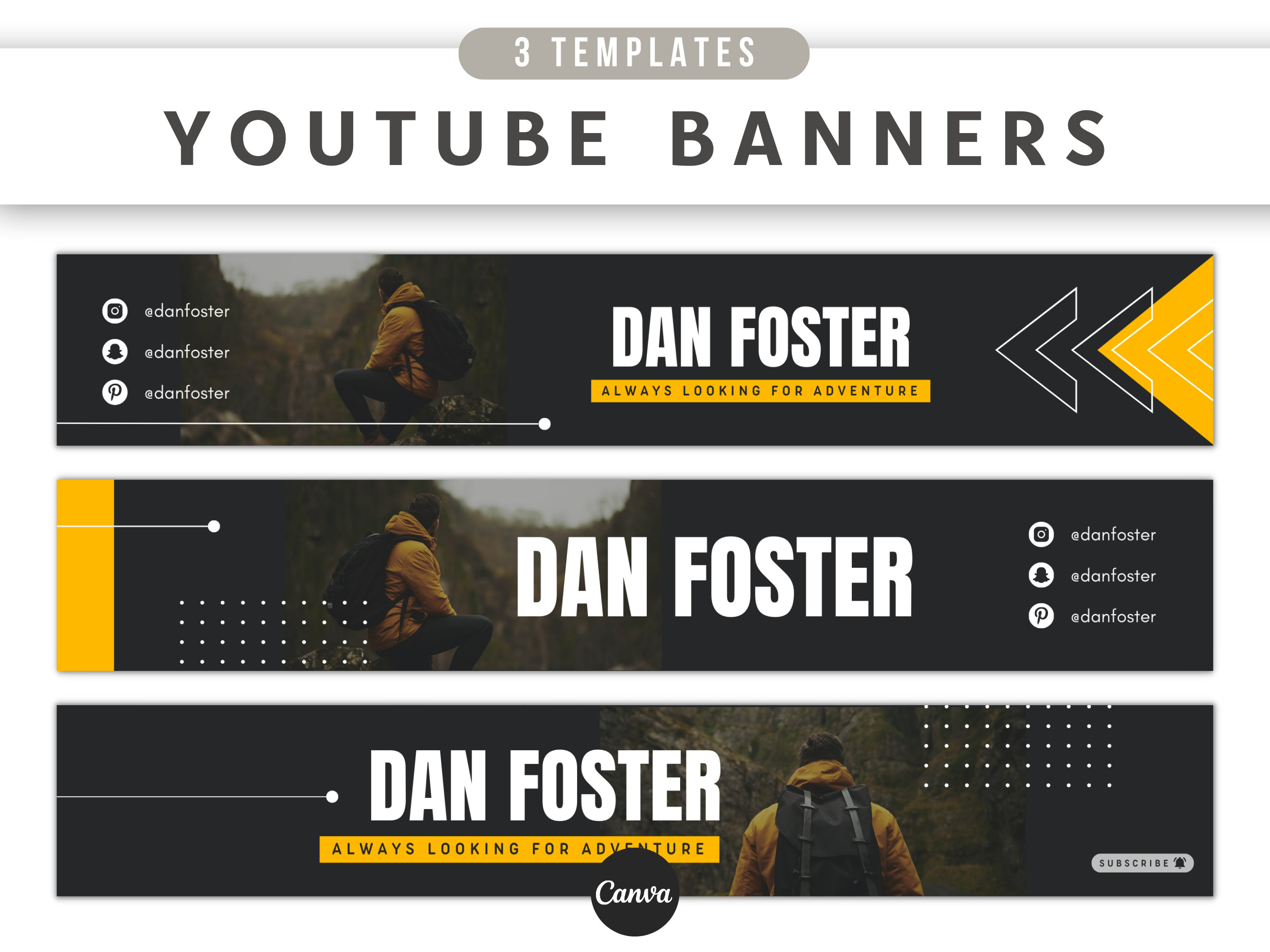 Youtube Banner Template, Youtube Banner for Men, Youtube Branding ...