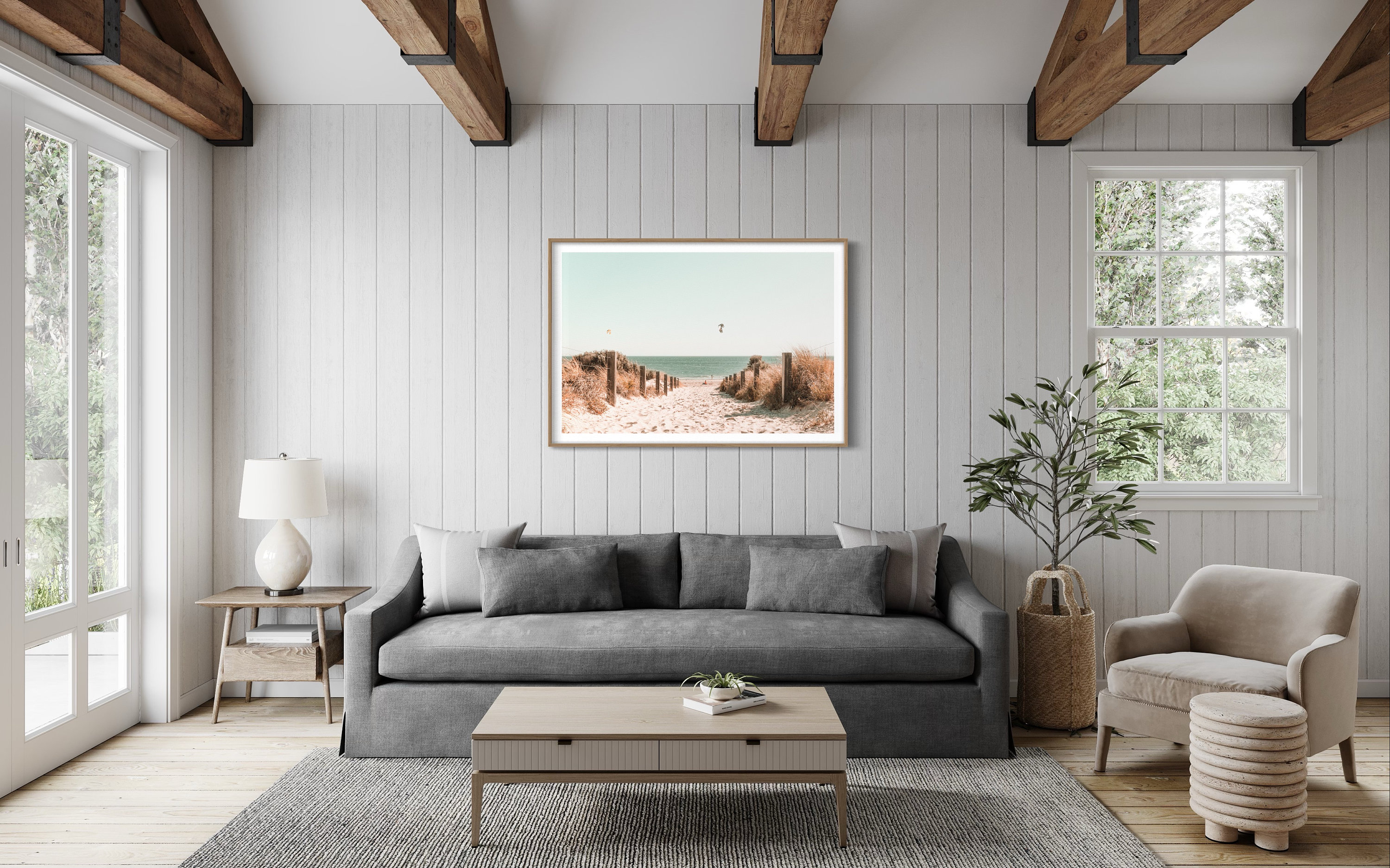 Coastal Beach Ocean Landscape Print Tropical Nature Art Summer ...