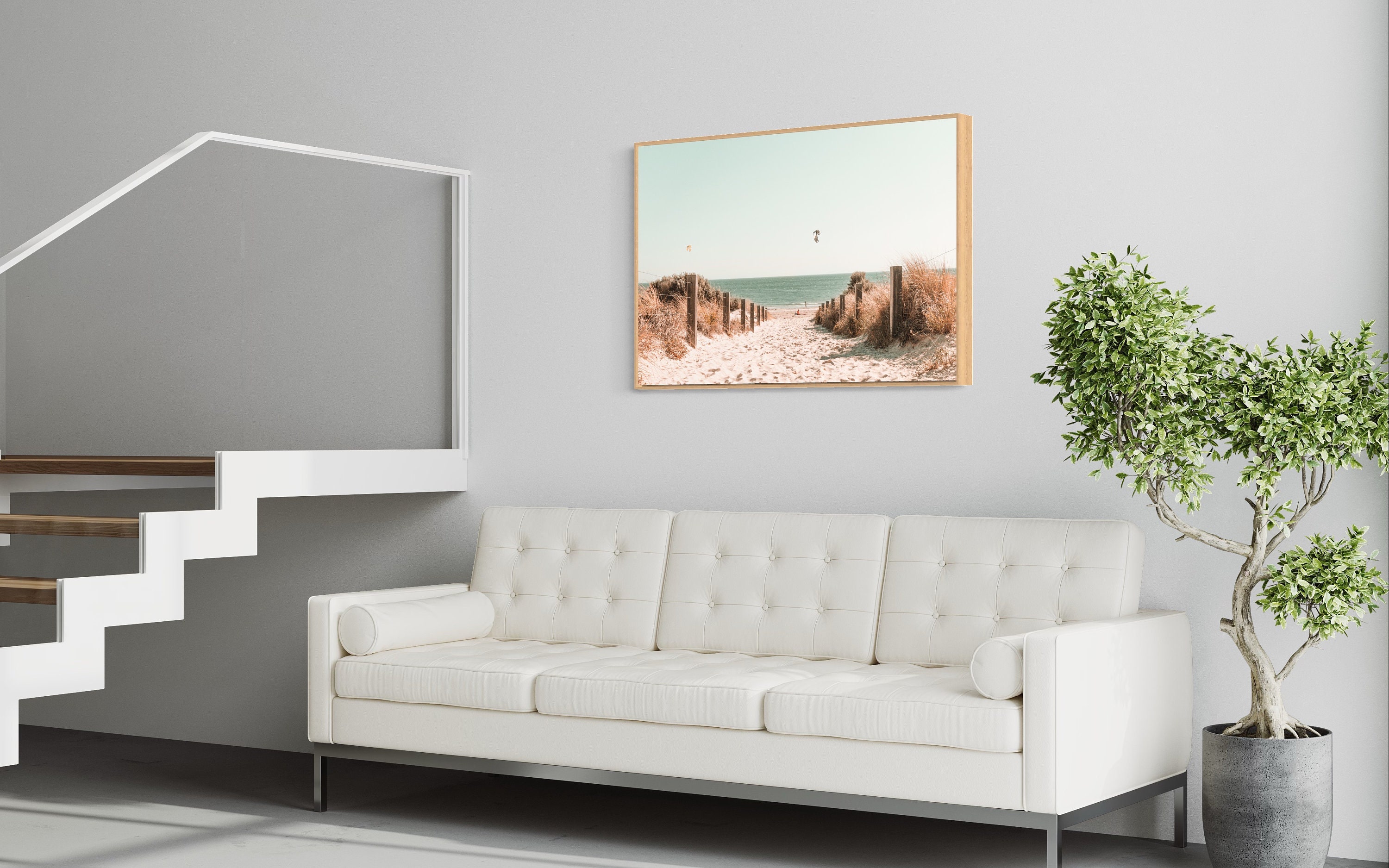 Coastal Beach Ocean Landscape Print Tropical Nature Art Summer ...