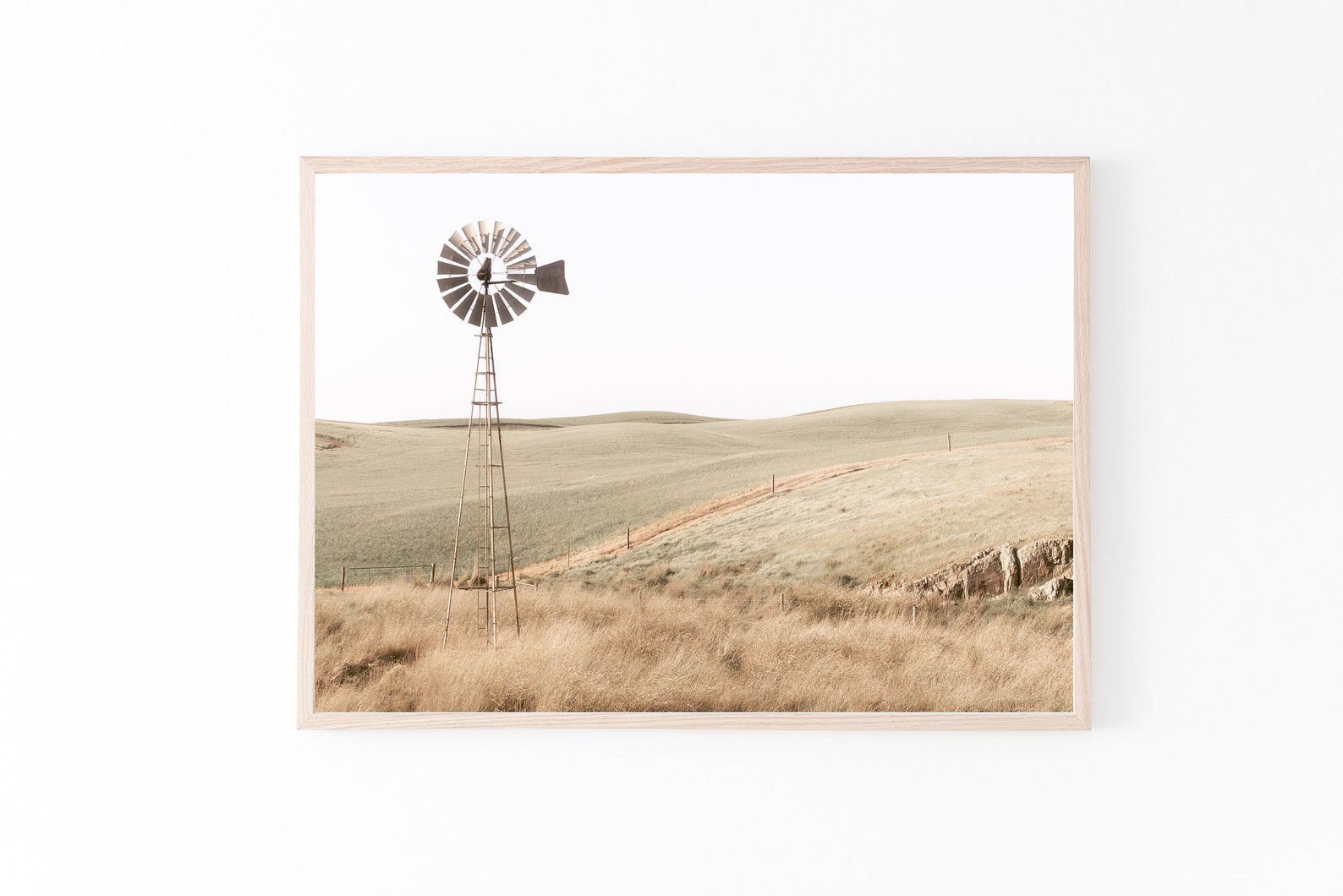 Windmill Farmhouse Modern Rustic Landscape Print Modern Australia Wall ...