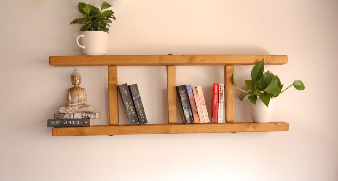 Handmade Wooden Ladder Self/wooden Shelf/ Wall-mounted - Etsy