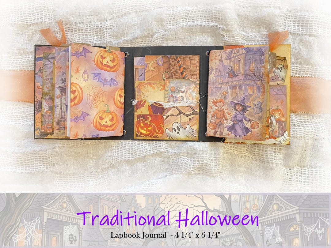 Traditional Halloween | Half Size Lapbook 4.25 X 5.5 Inches | Grimoire ...