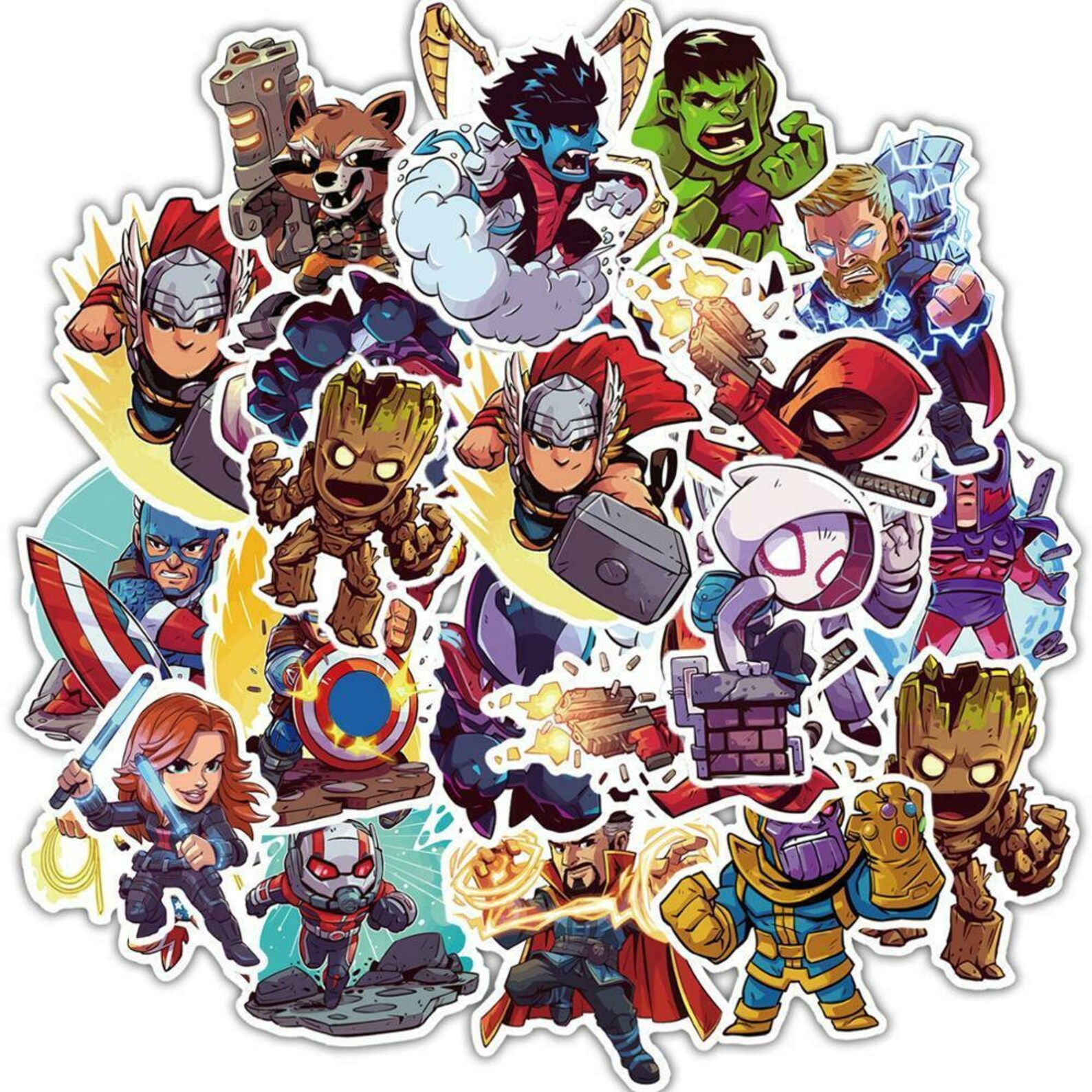 Marvel Avengers Super Hero Stickers Pack of 50 | Etsy