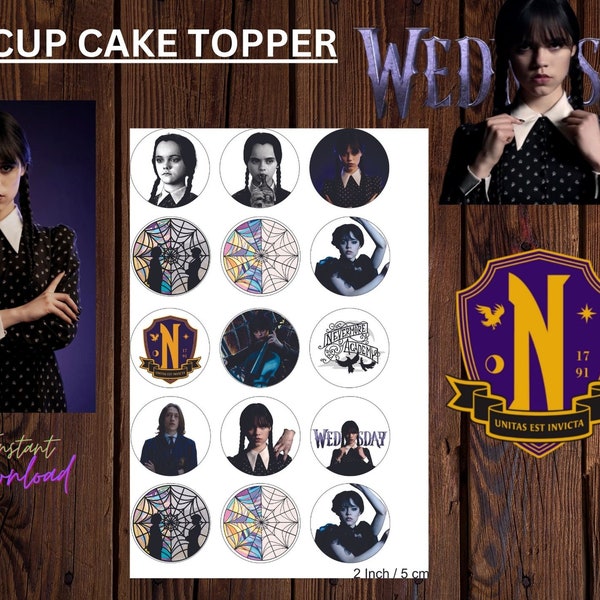 Wednesday Cake Topper Printable - Etsy