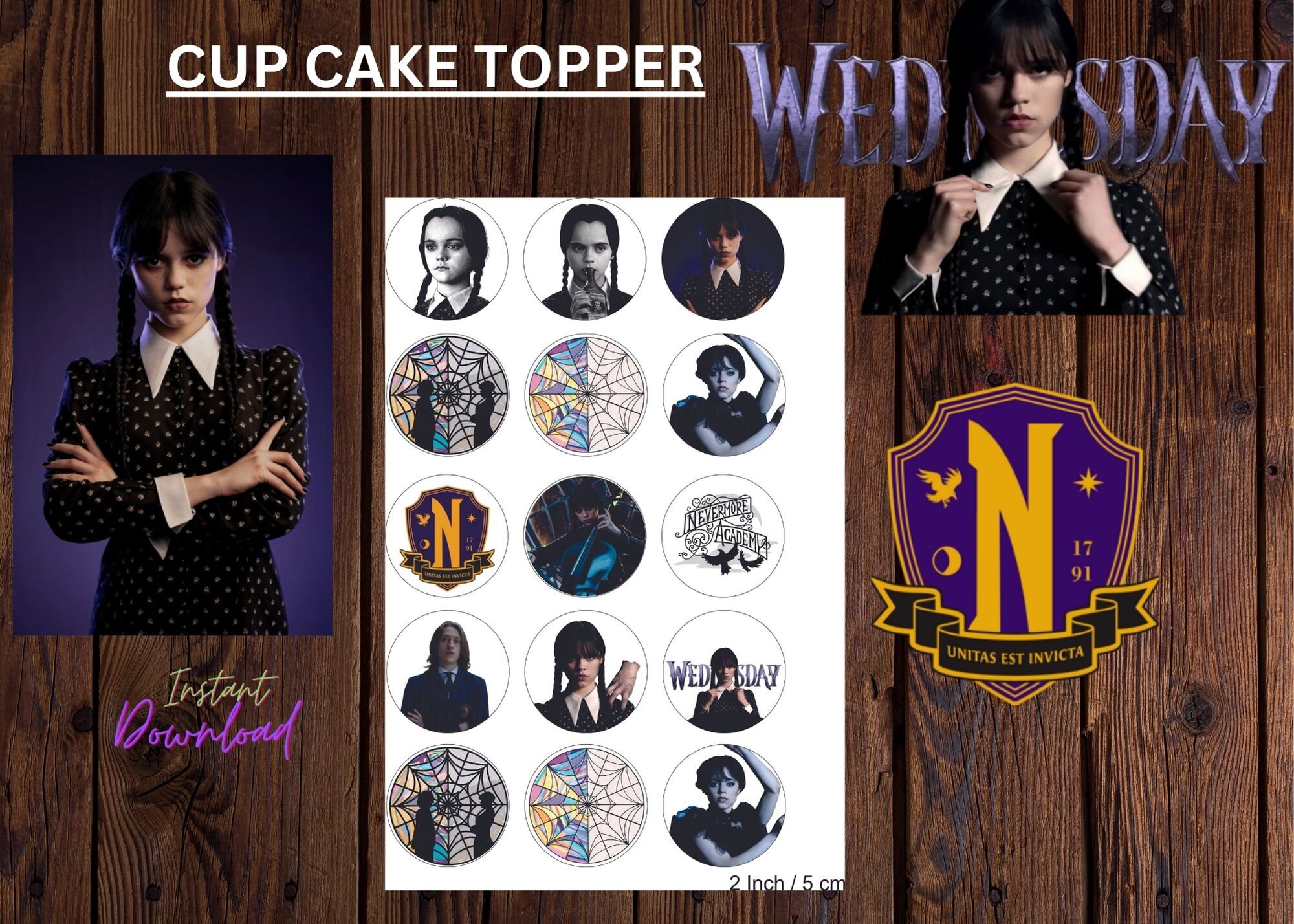 WEDNESDAY CUPCAKE TOPPER - Etsy