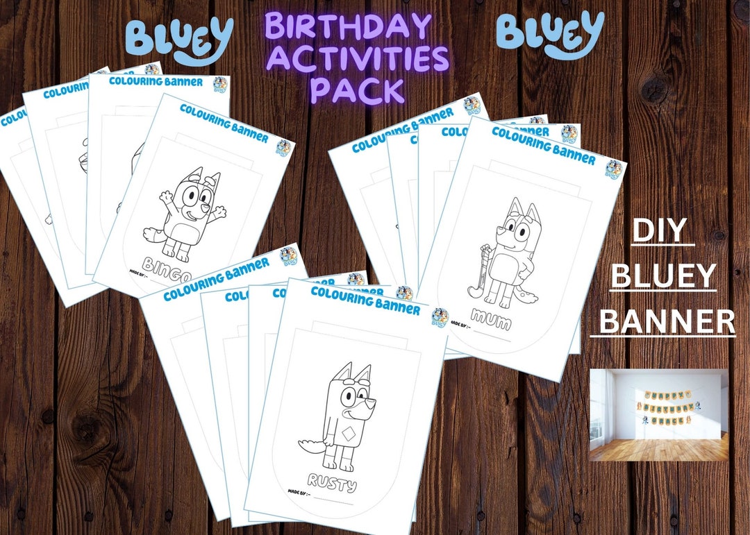 Bluey Colouring Sheet / Banner - Etsy