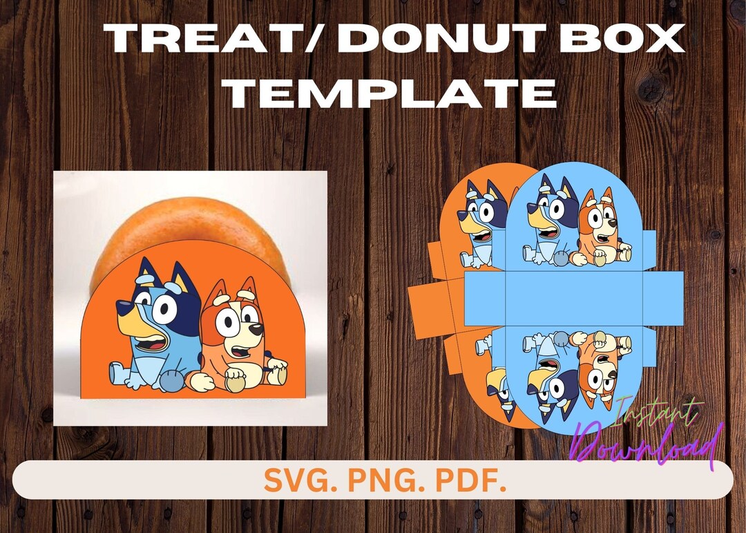 Bluey Donut Box Template - Etsy Australia