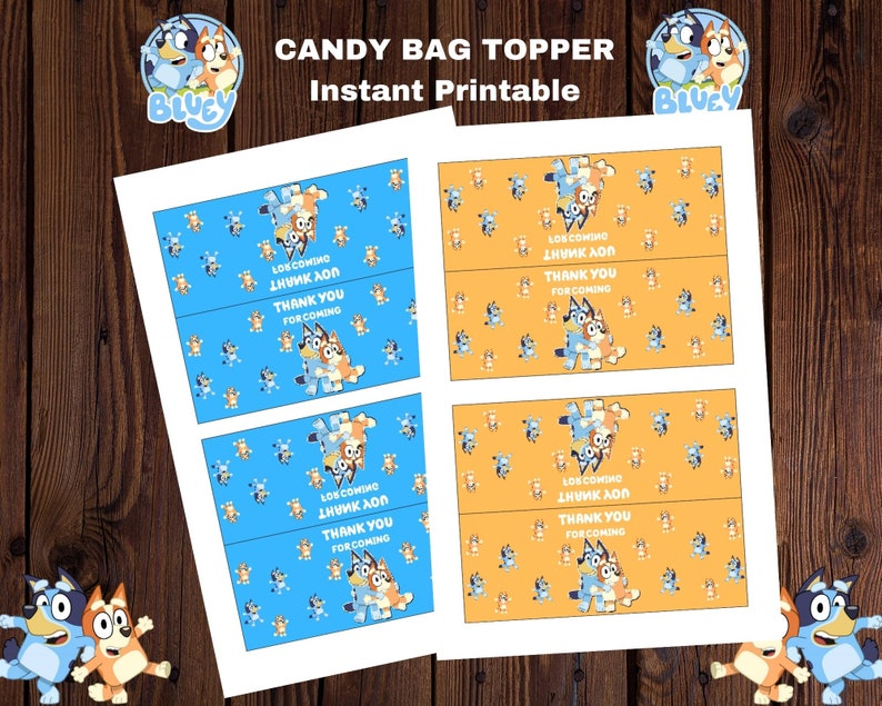 Bluey Candy Bag Topper. Bluey Printable. - Etsy UK