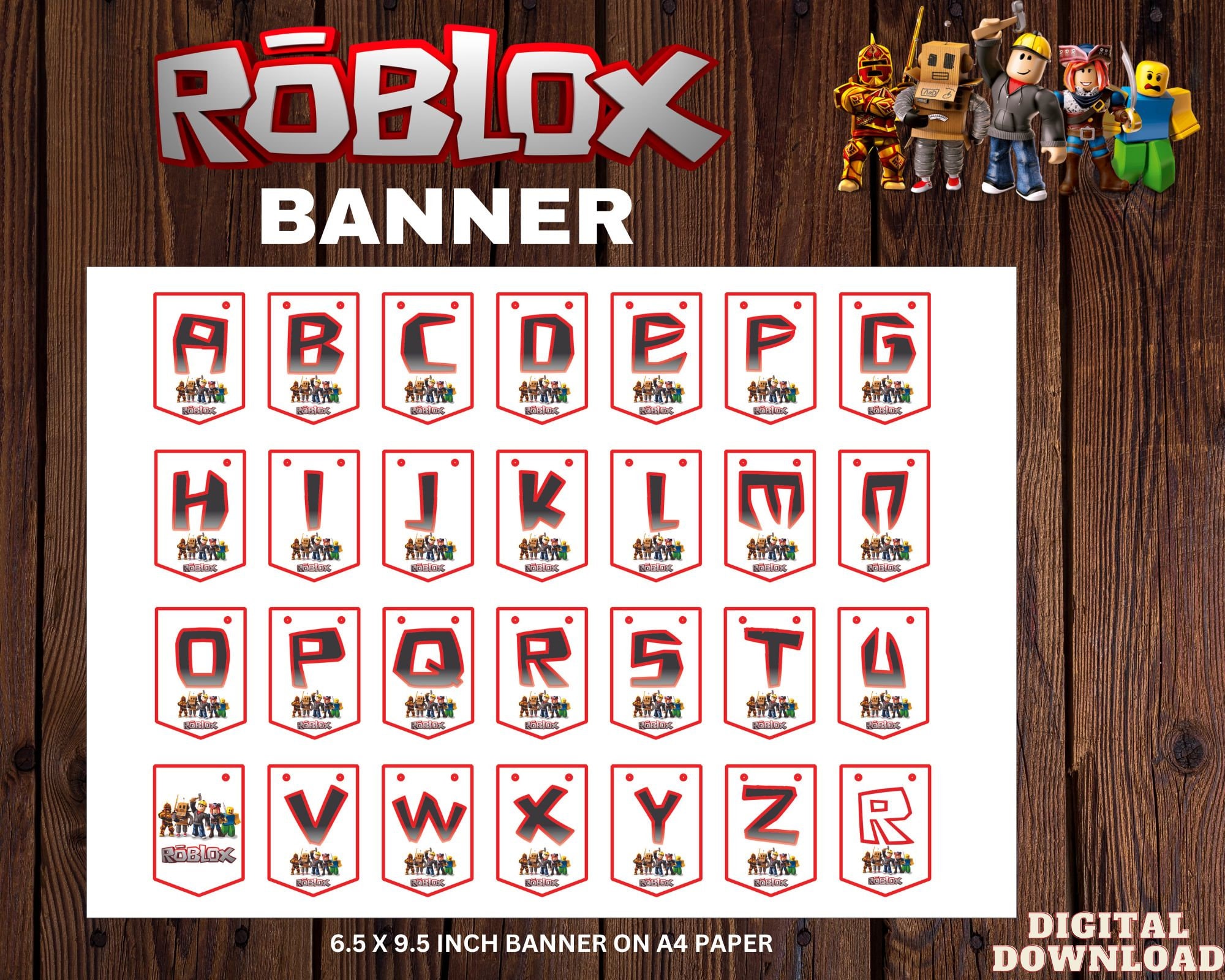 Roblox Banner. Roblox Birthday Banner. - Etsy Australia
