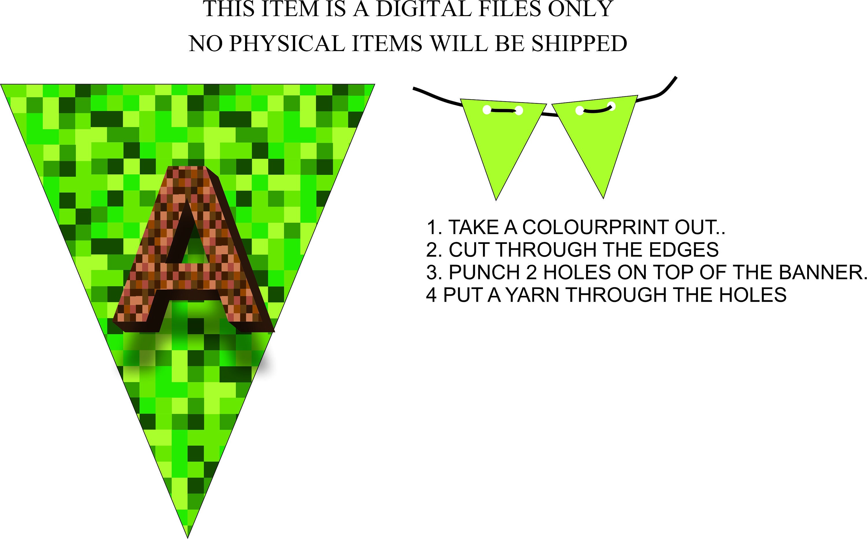 Minecraft Banner With Personalize Letters - Etsy Australia