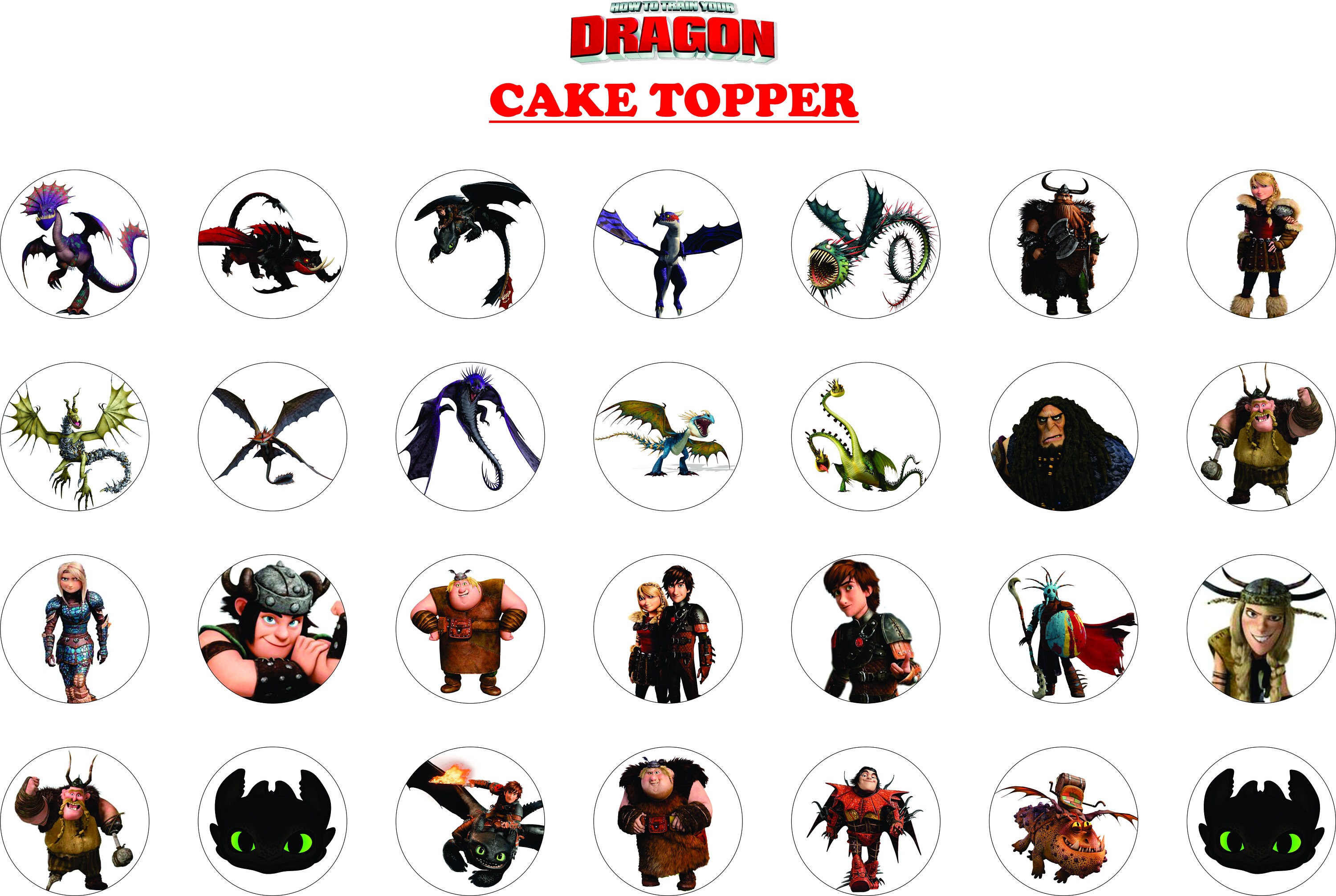 How To Train Your Dragon Edible Cupcake Toppers