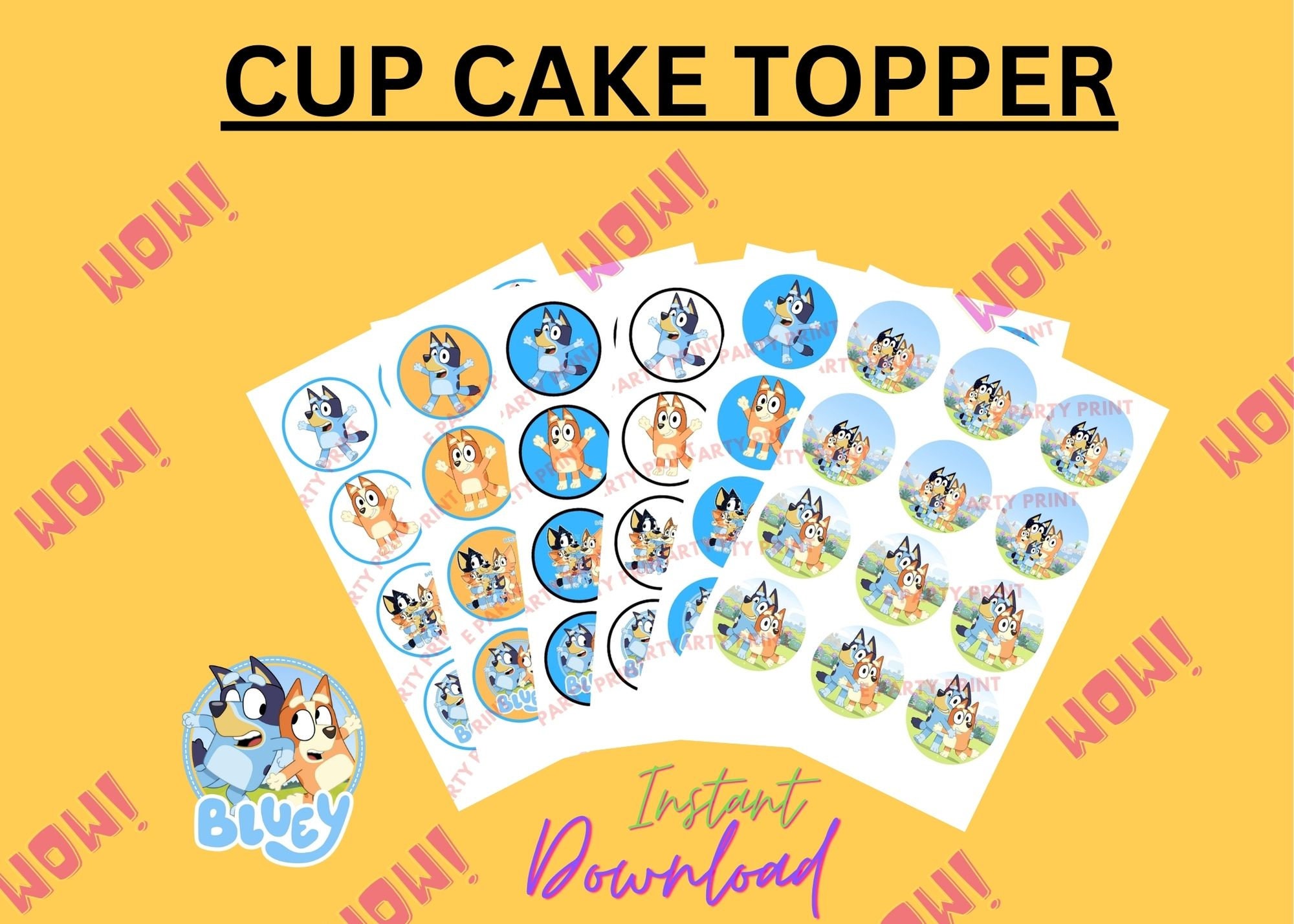 Bluey Cupcake Topper - Etsy