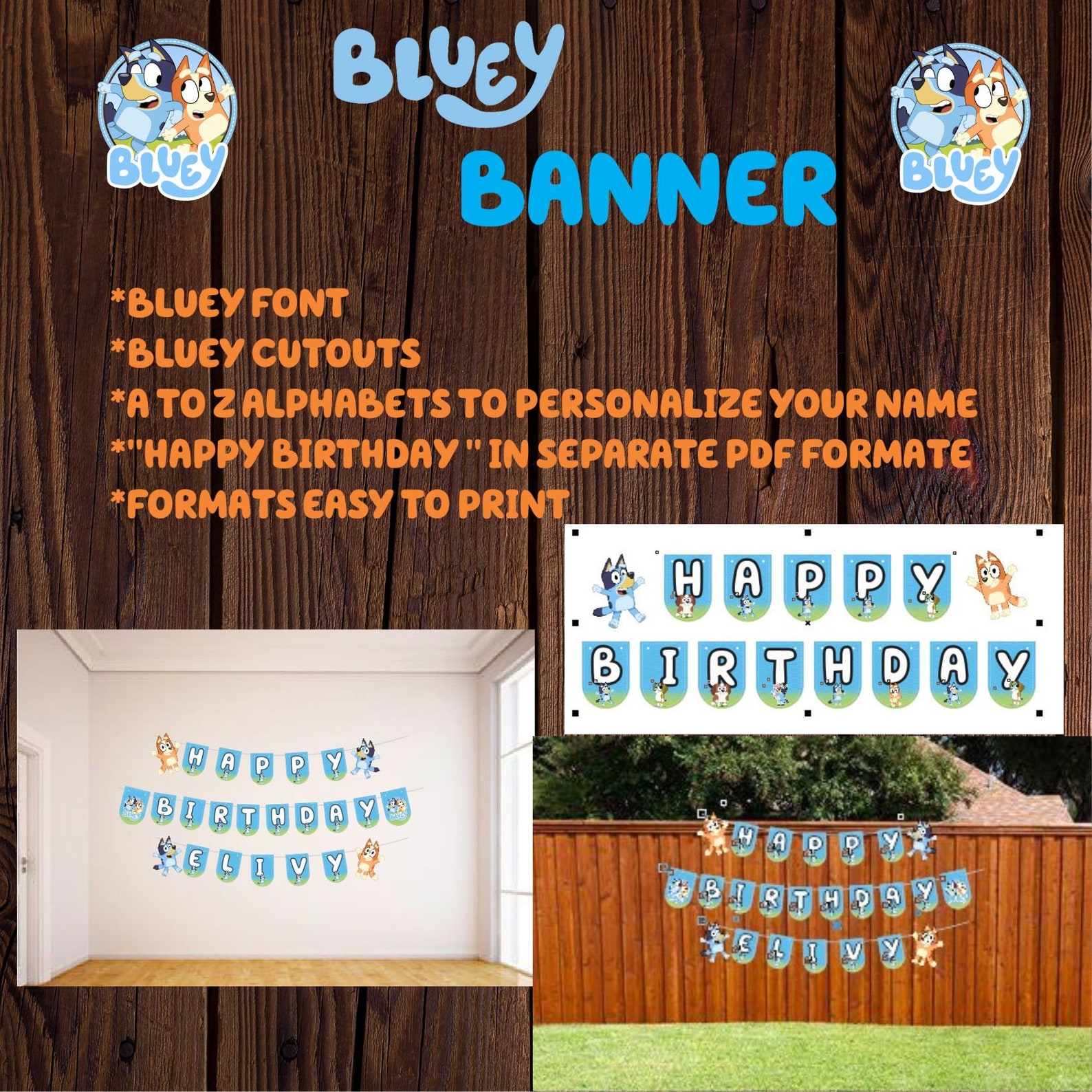 Bluey Banner. Bluey Birthday Banner - Etsy UK