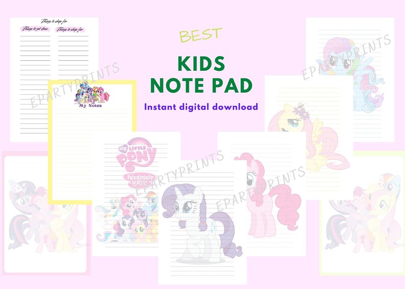 My Little Pony Stationary Note Pad . Digital Download - Etsy