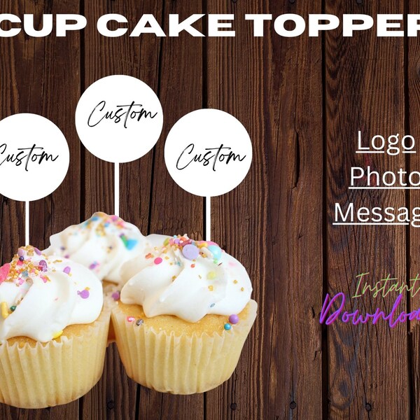 Custom Made Cup Cake Topper - Etsy UK